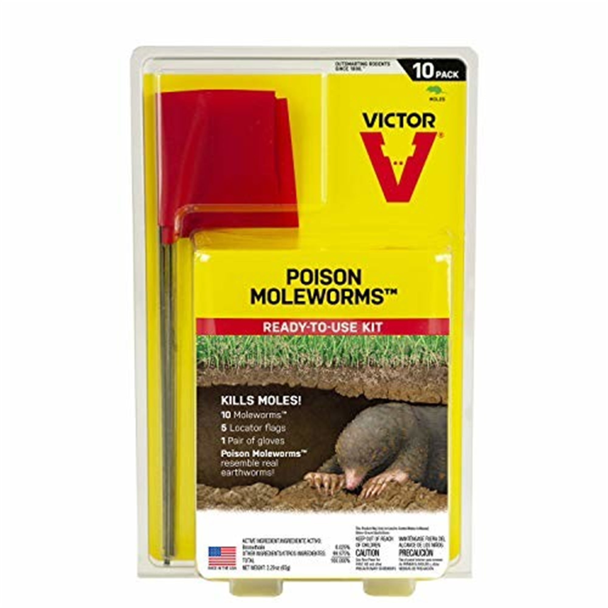 Victor Lawn & Yard Mole Killing Worms, Ground Bait, 10-Pack M6009 ...