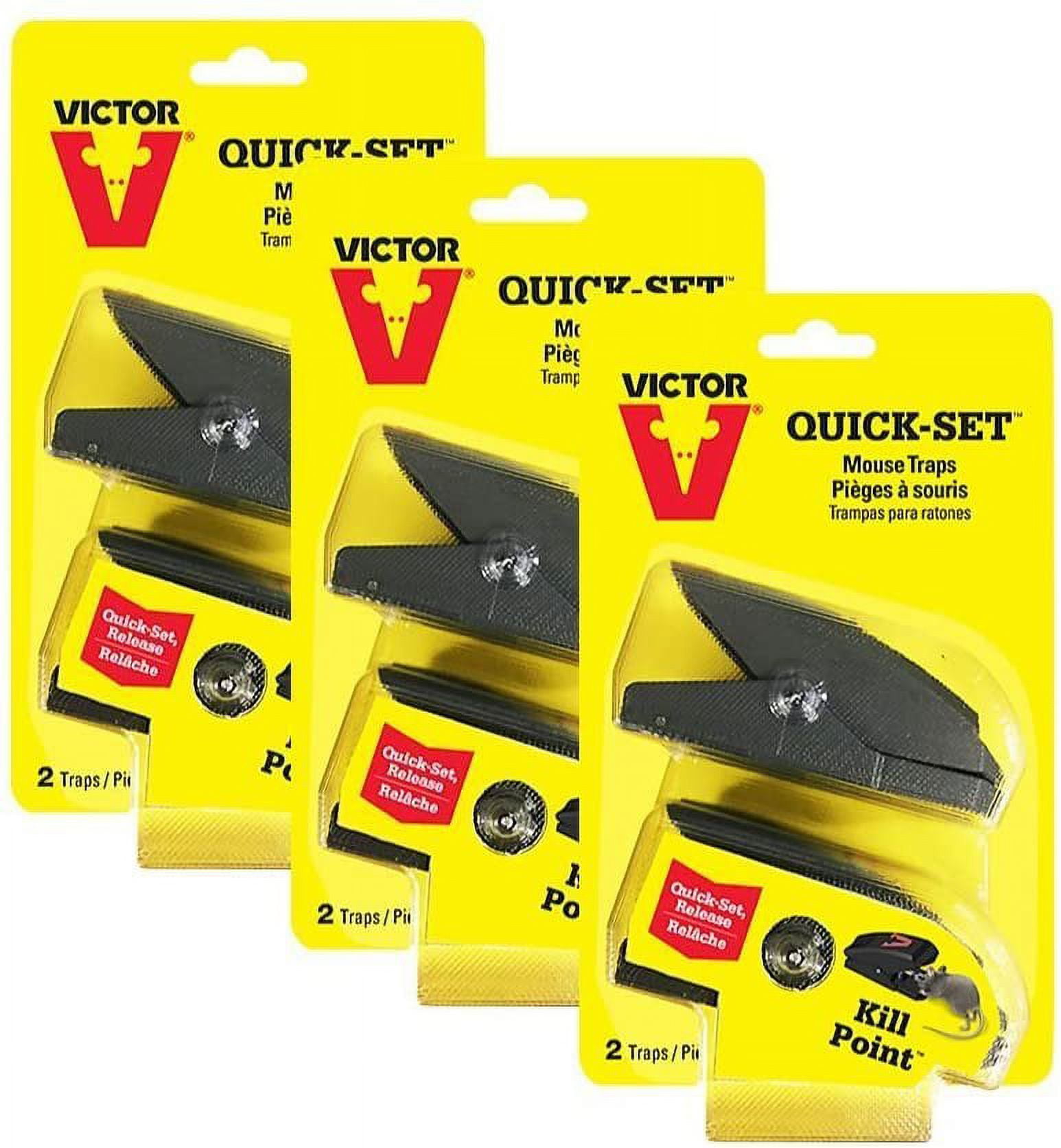 Victor Quick-Set Mouse Trap - 3 Pack 6 Traps M137 - One Touch Set ...