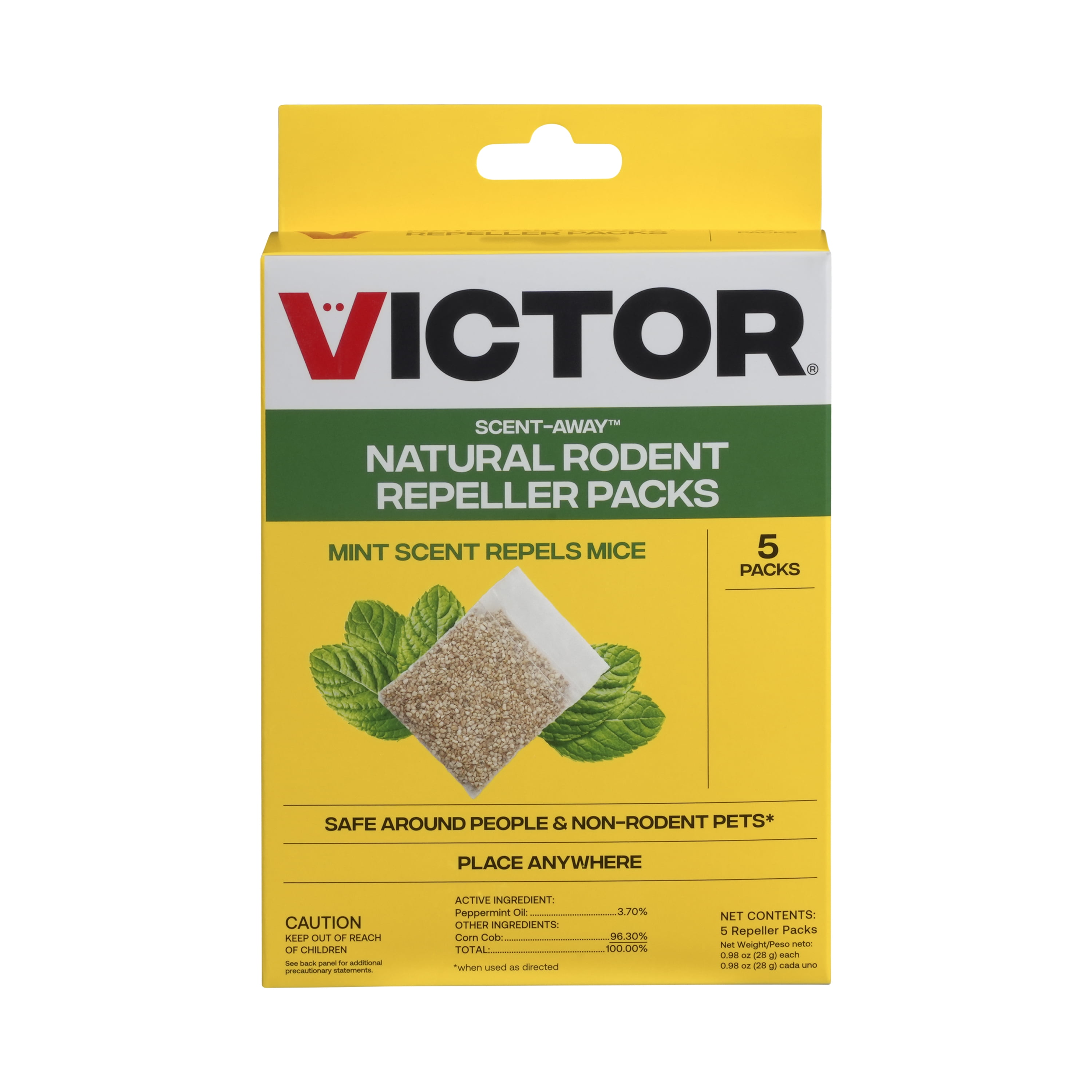 Victor Scent-Away Natural Rodent Repeller, Peppermint Oil Infused Mouse ...