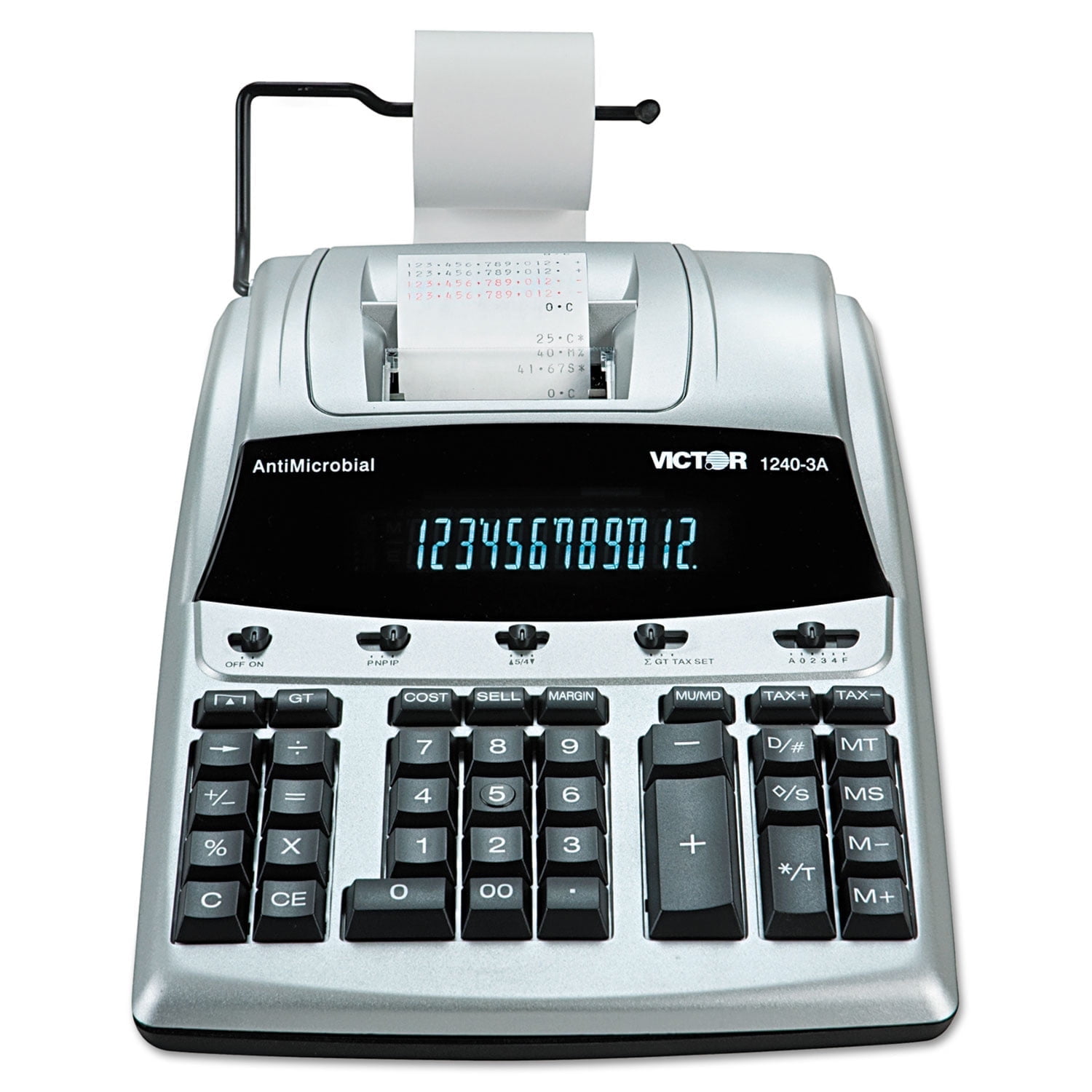 Victor Technology 1240-3A Desktop Printing Calculator - VFD, 12 Digits ...
