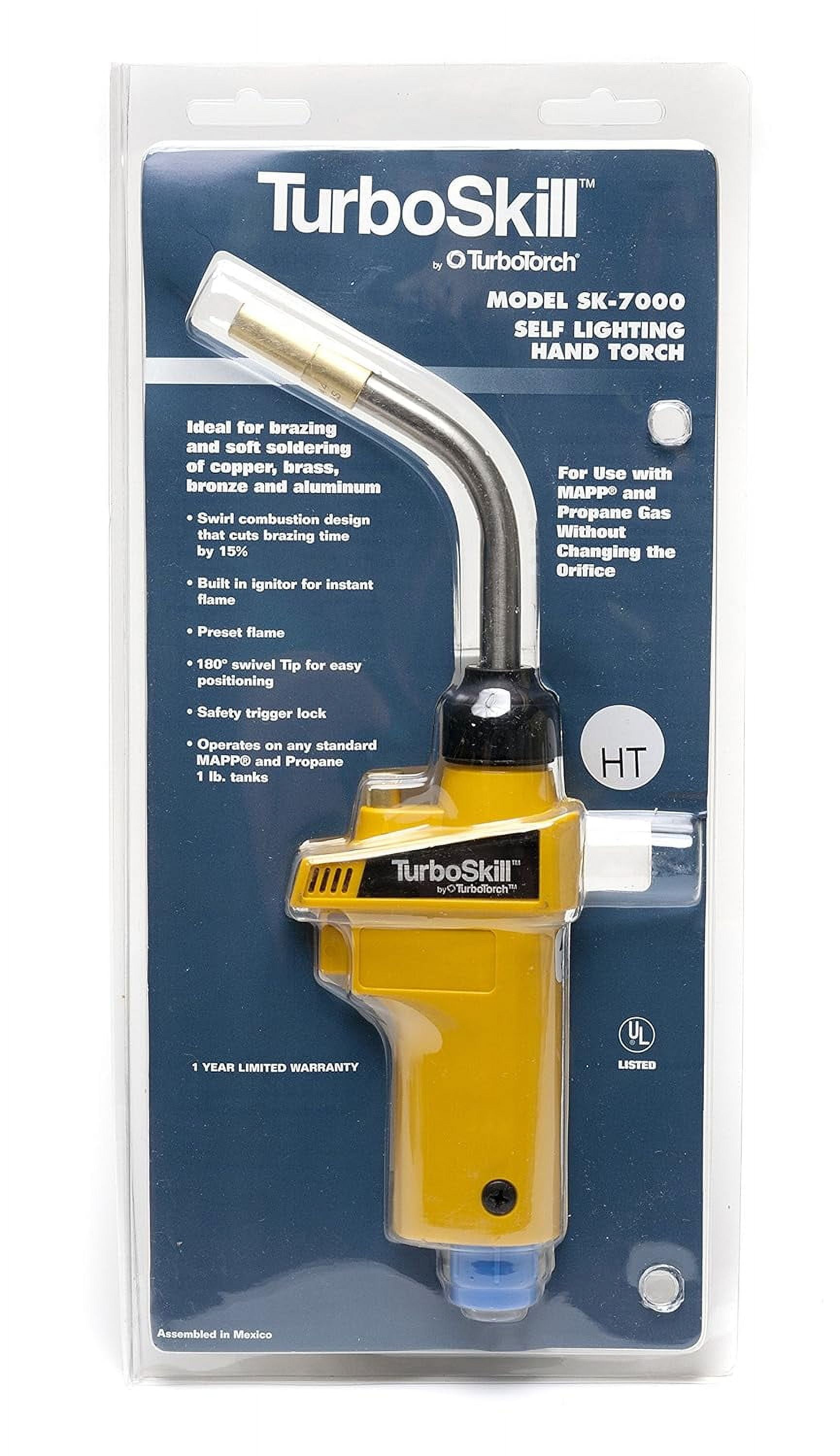 TurboSkill SK-7000 CGA-600 Self-Lighting Propane and MAPP Torch ...