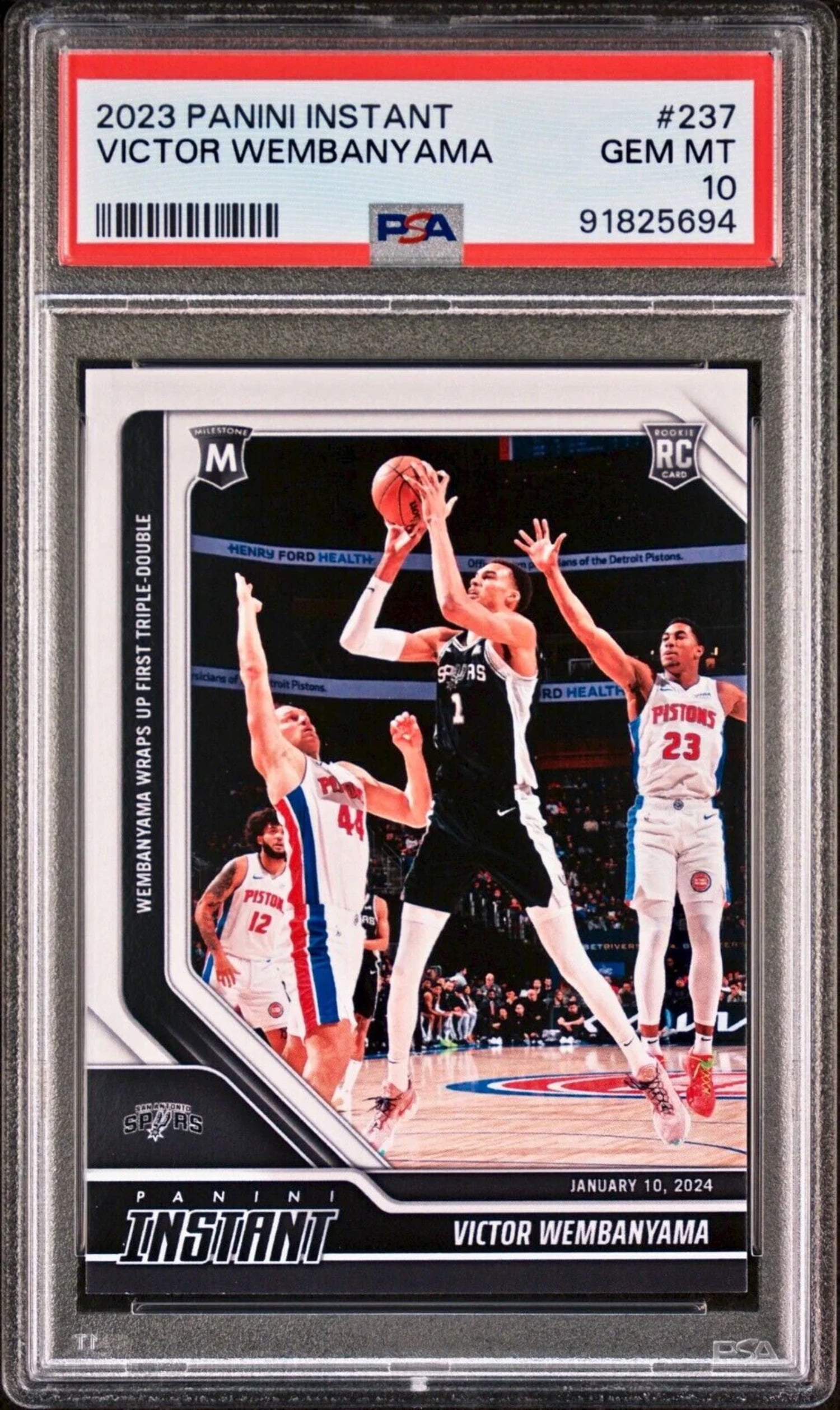 Victor Wembanyama 2023-24 Panini #237 NBA Milestone Rookie Card 1 of ...
