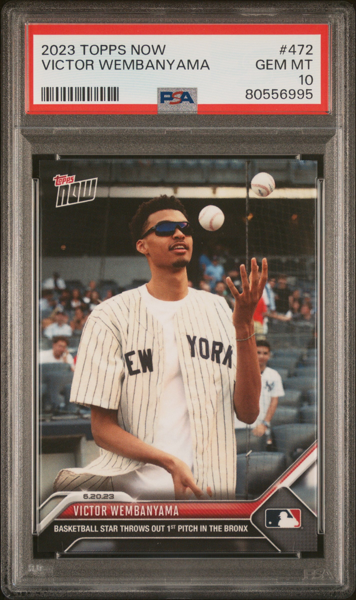 Victor Wembanyama 2023 Topps Now #472 Yankees 1st Pitch Rookie Card PSA ...