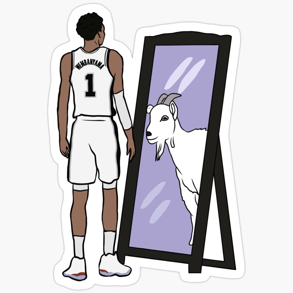 Victor Wembanyama Mirror Goat Sticker Phone Decal Water Bottle Stickers ...