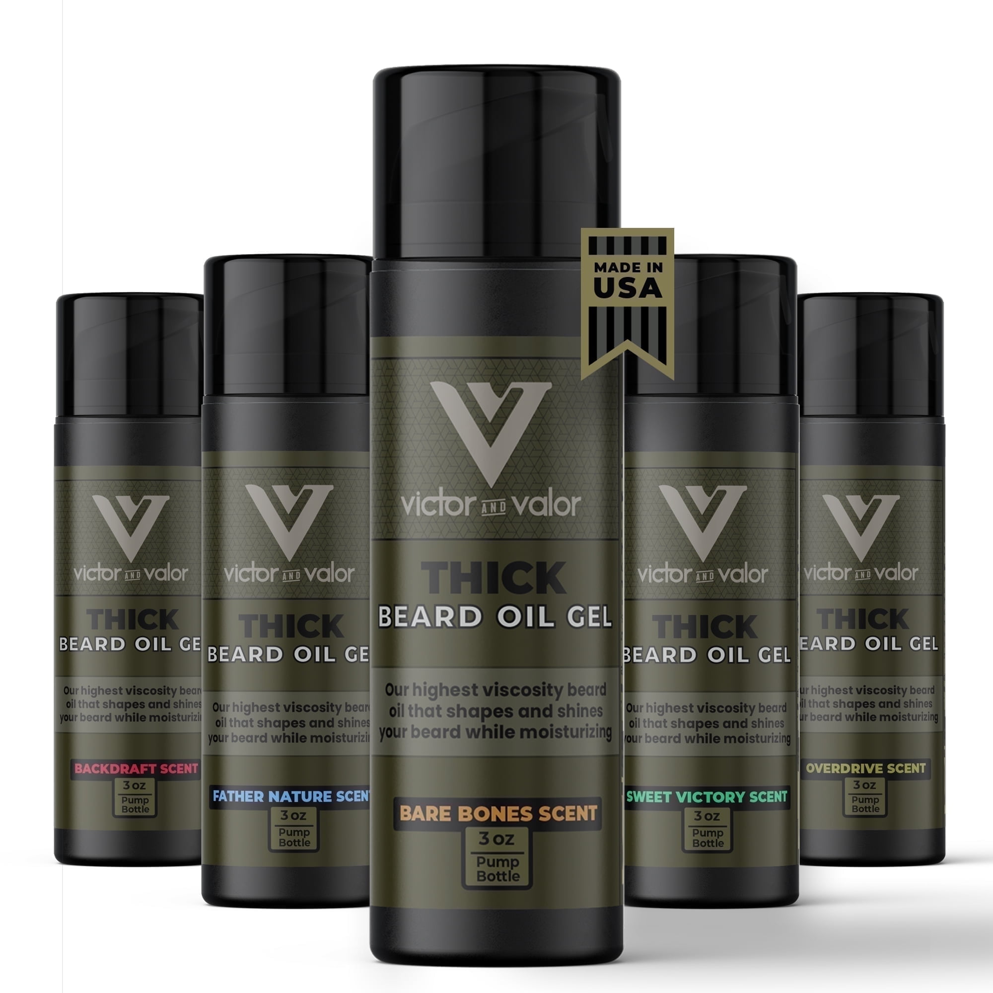 Victor and Valor Beard Oil Gel - Unscented Bare Bones - High Viscosity ...