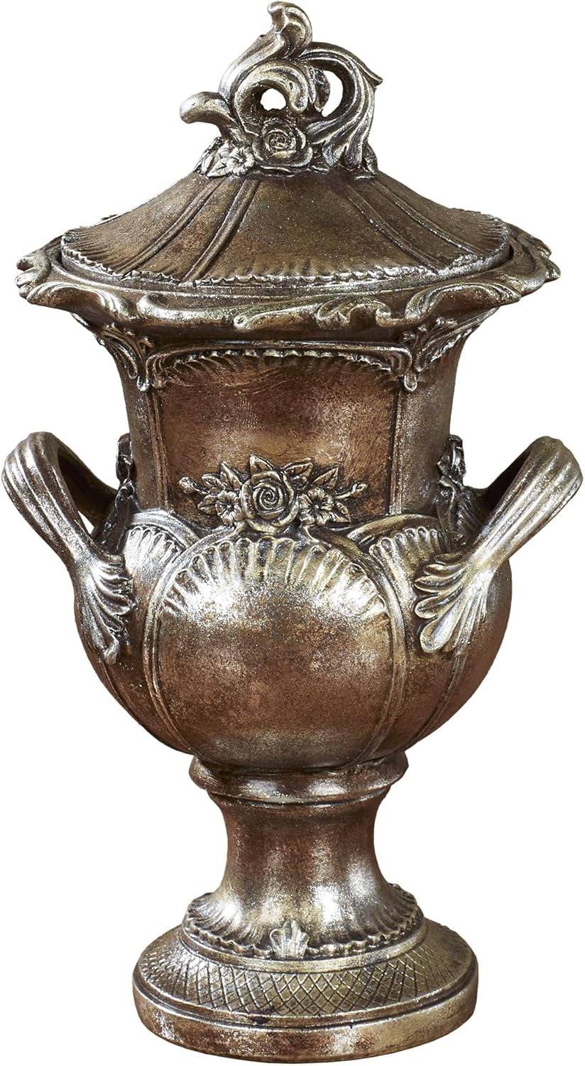 Victoria Acanthus Decorative Covered Jar - Bronze Metallic Finish with ...