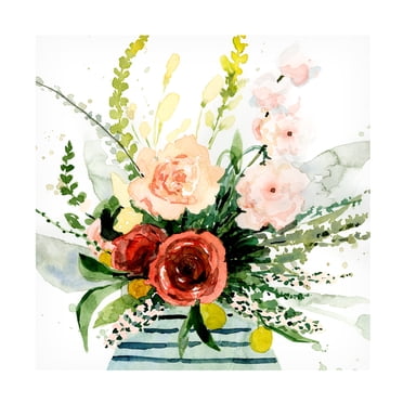 Victoria Barnes 'Indigo Blush and Gold I' Canvas Art - Walmart.com