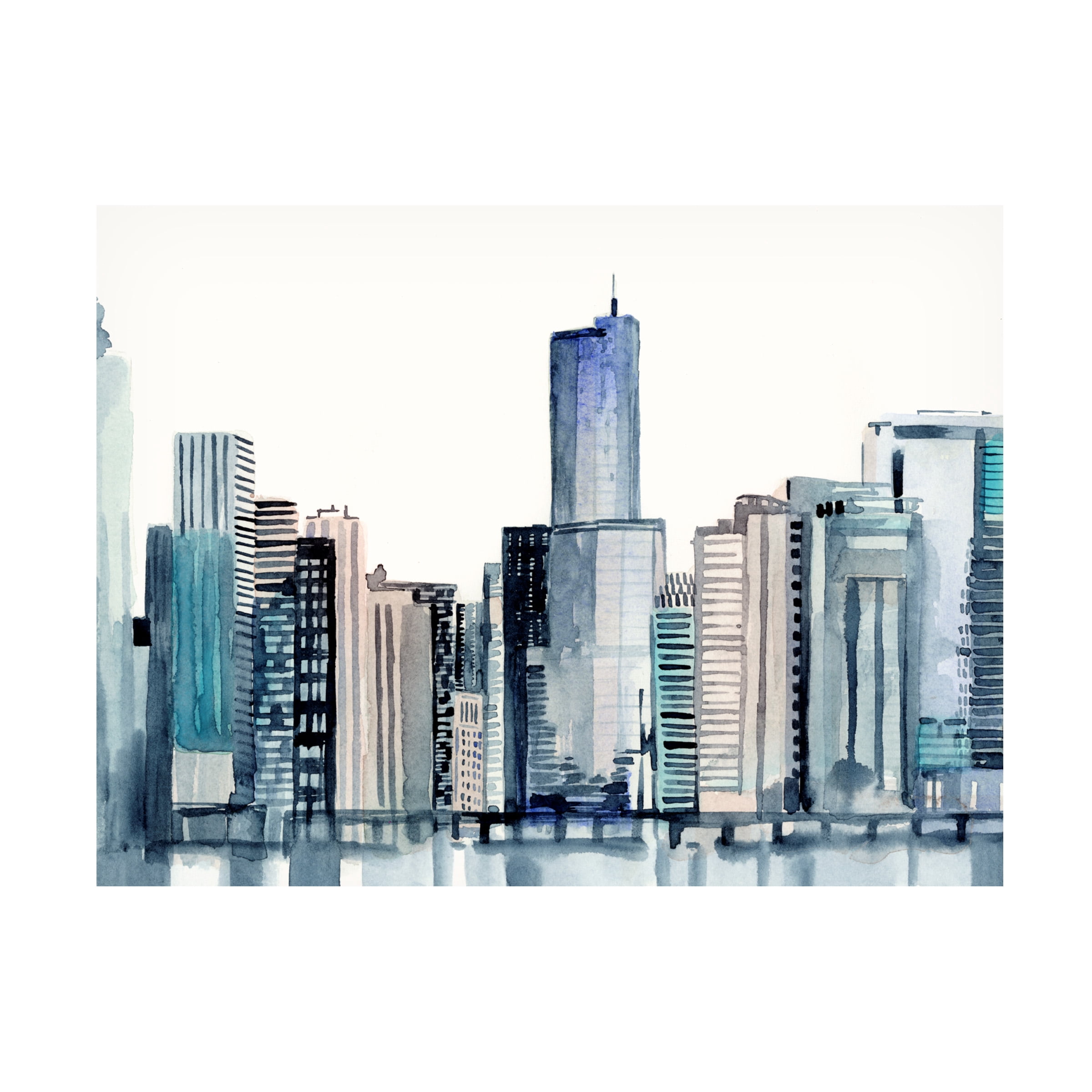 Victoria Barnes 'Watercolor Skyline I' Canvas Art - Walmart.com