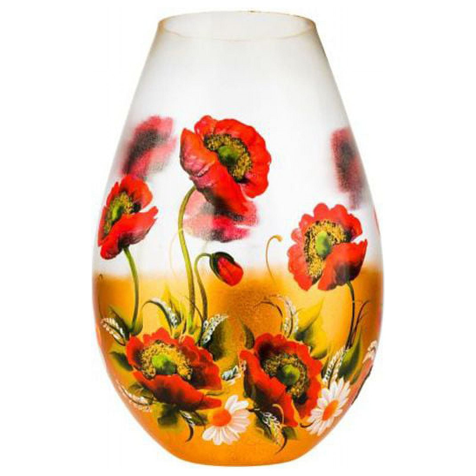 Victoria Bella 9584/440/PR 17-Inch High Glass Vase. Pattern: Poppy Red ...
