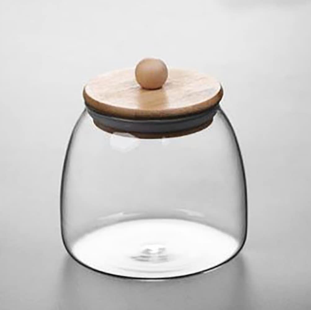 Victoria Bella Glass Container Box with Wooden Lid Glass Storage Jar ...