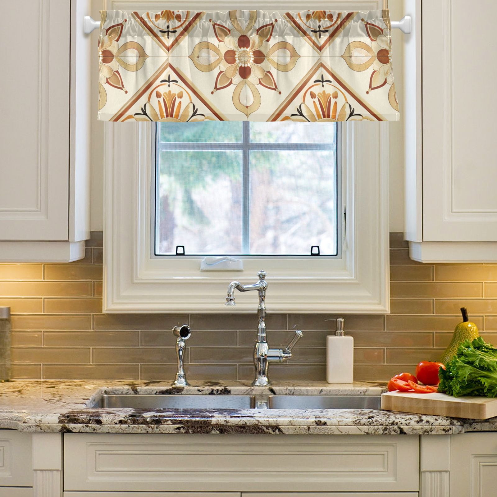 Victoria Bohemian Retro Floral Curtain Valances Farmhouse Design Window ...