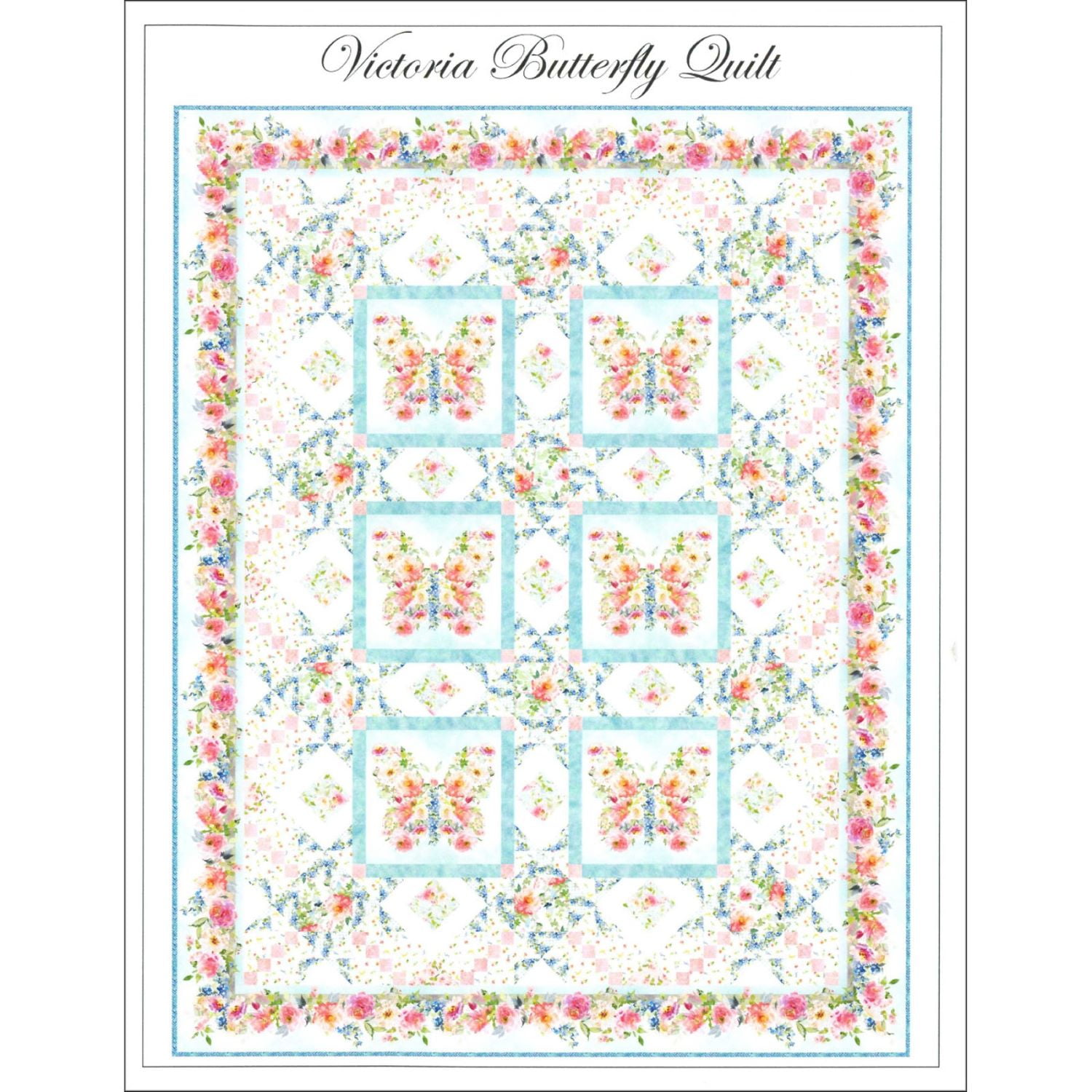 Victoria Butterfly Quilt Pattern 82x106 in by In The Beginning Fabrics ...
