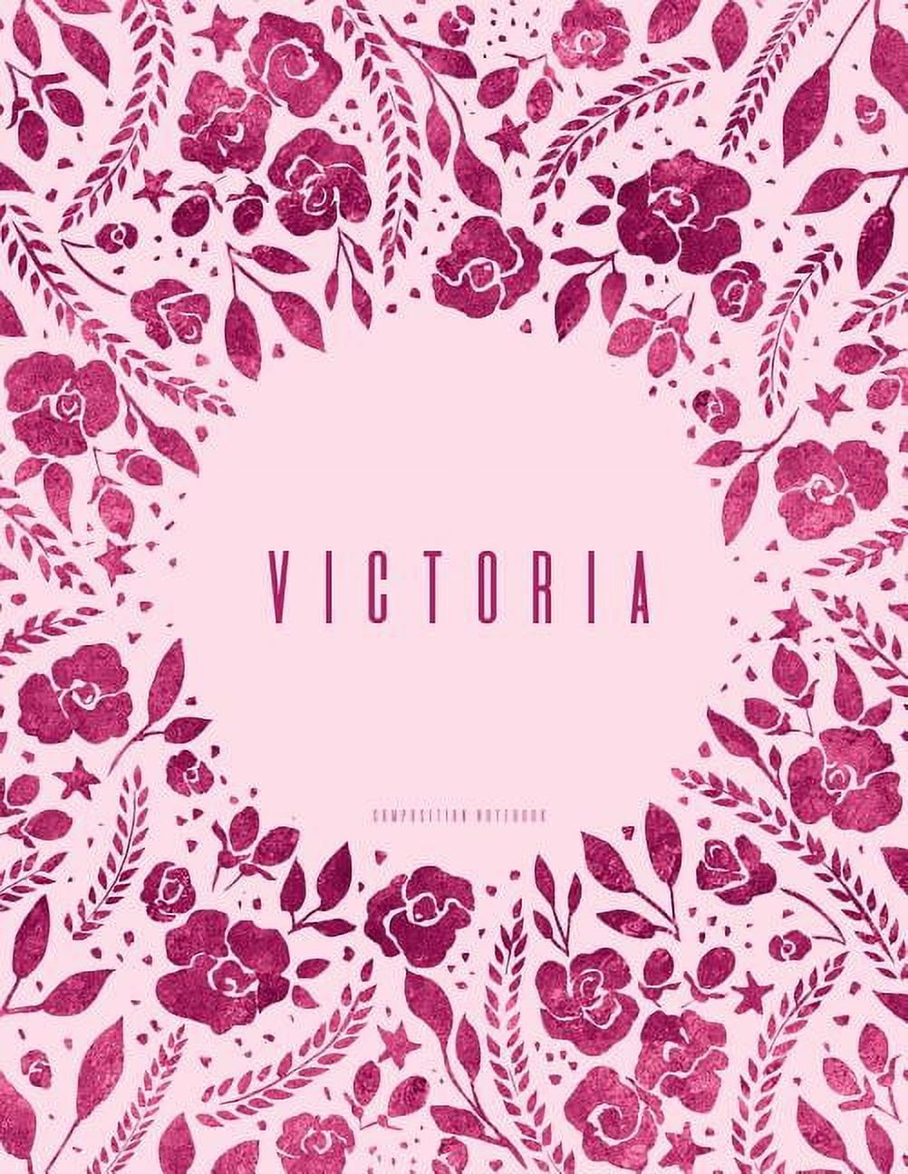 Victoria - Composition Notebook: Dusty Pink And Plum Floral Softcover ...