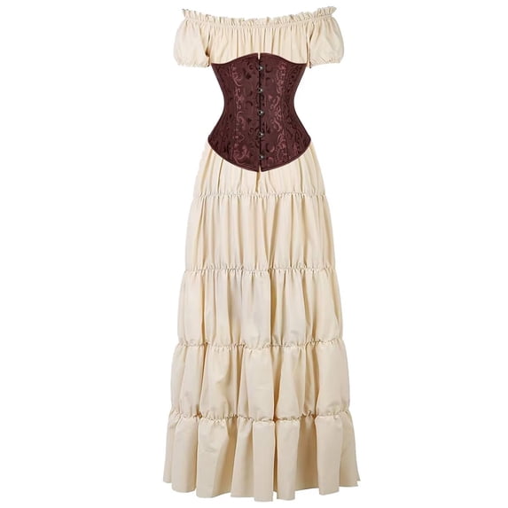 Victoria Costume Women Renaissance Pirate Corset 2 Pieces Set Short ...