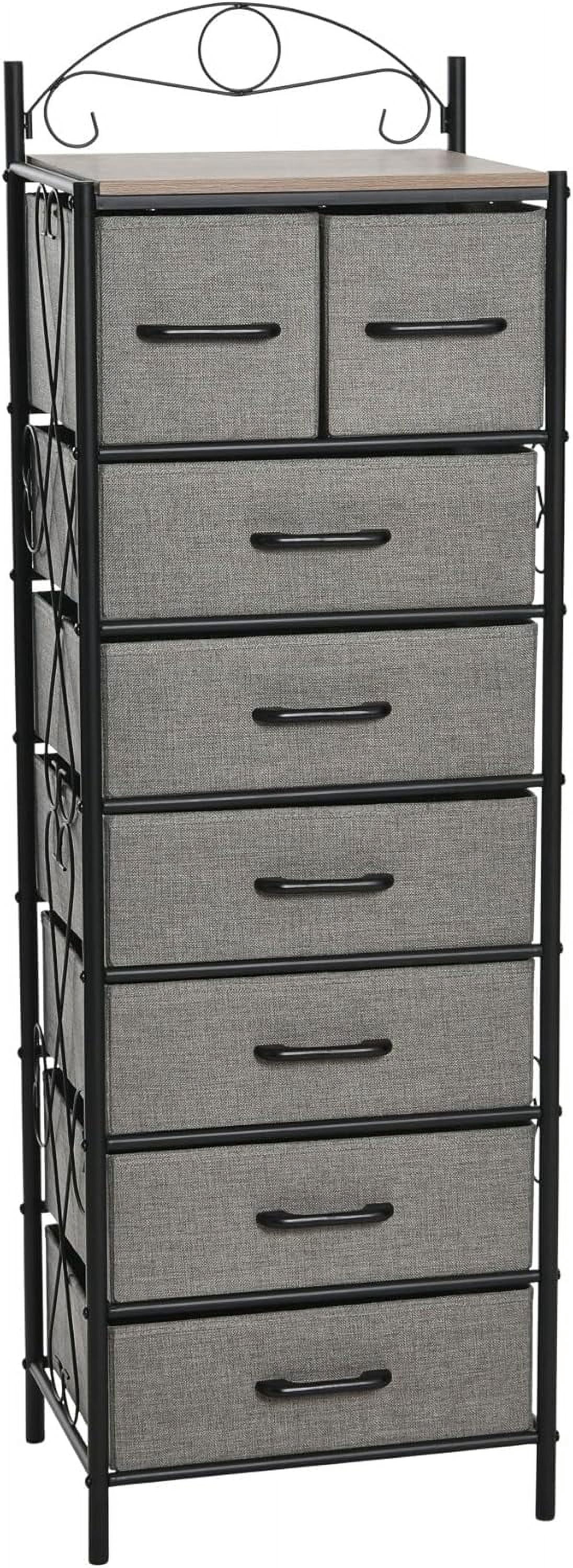 Victoria Dresser Tower Storage Organizer with 8 Drawers Black Metal ...