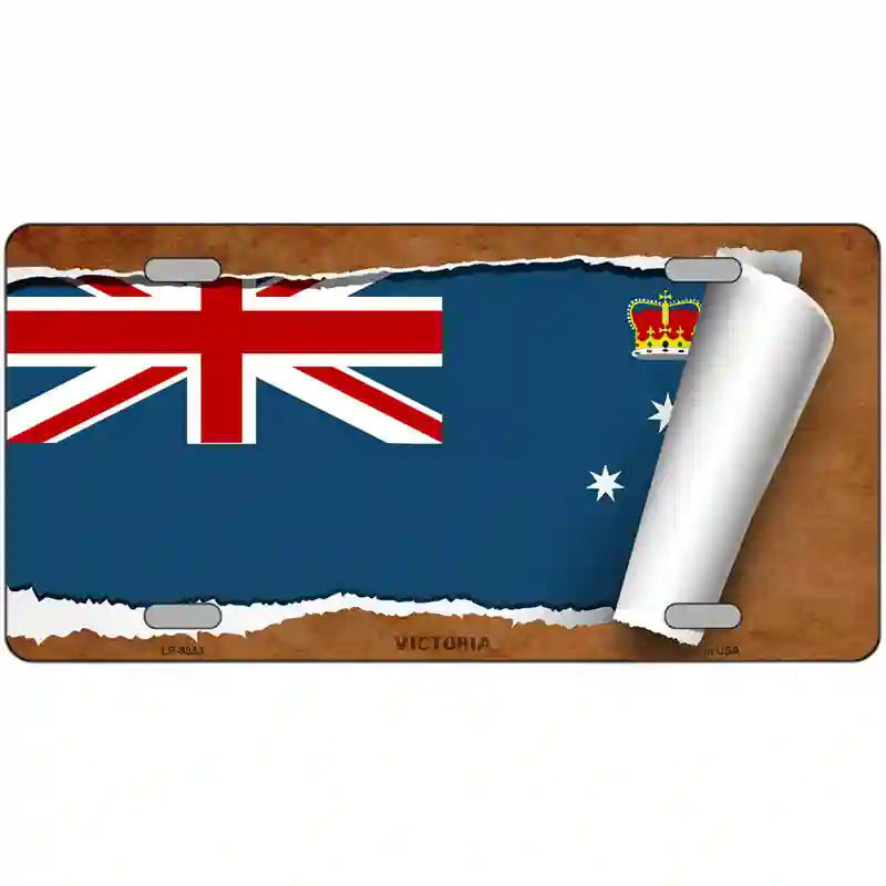 Victoria Flag Scroll Metal Novelty License Plate 7" x 4" Motorcycle ...