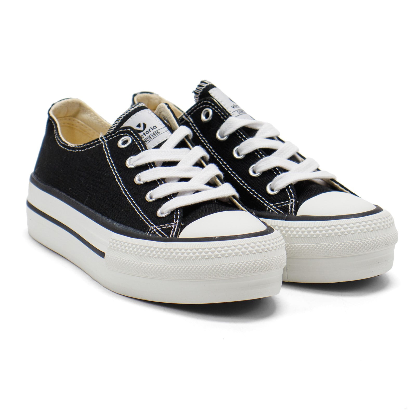 Victoria Girls Tribu Canvas Platform Trainers, Black,3 M US - Walmart.com