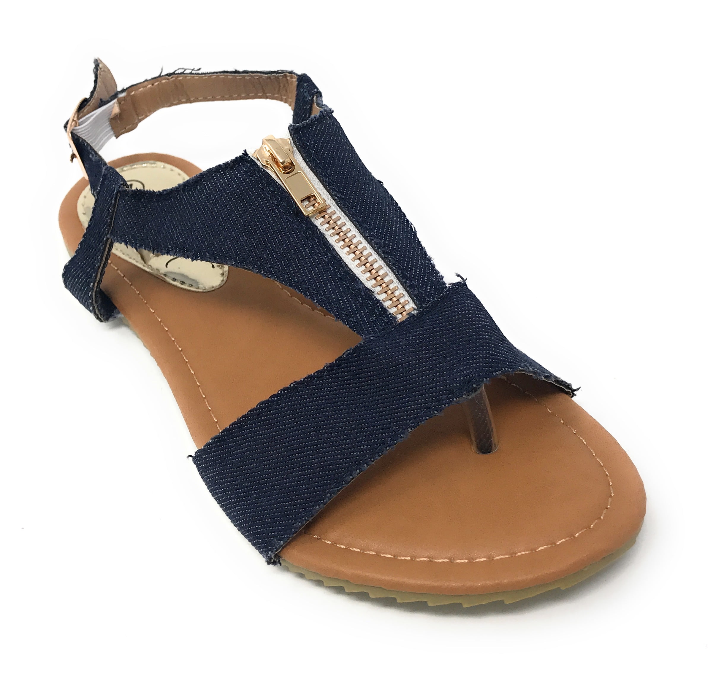Victoria K Denim Zipper Sandals - women's Stylish Footwear - Walmart.com