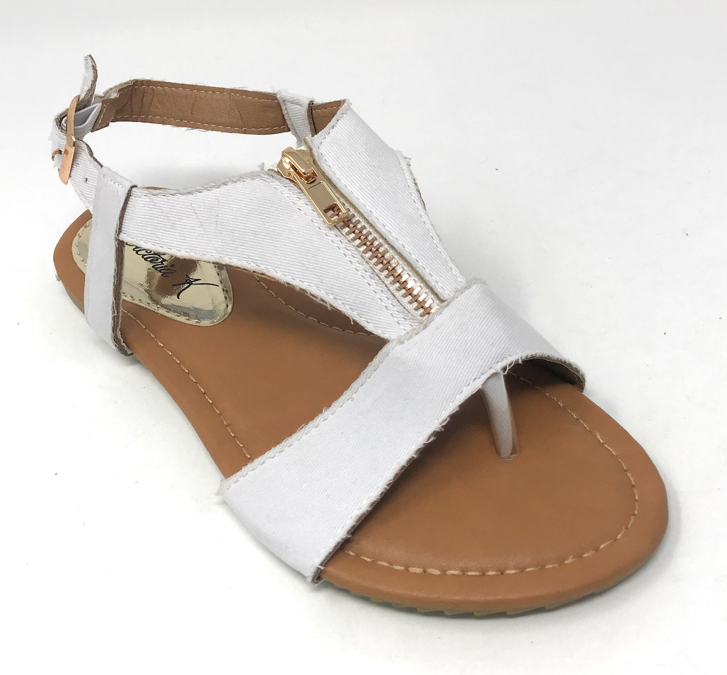 Victoria K Denim Zipper Front Sandals (Women) - Walmart.com