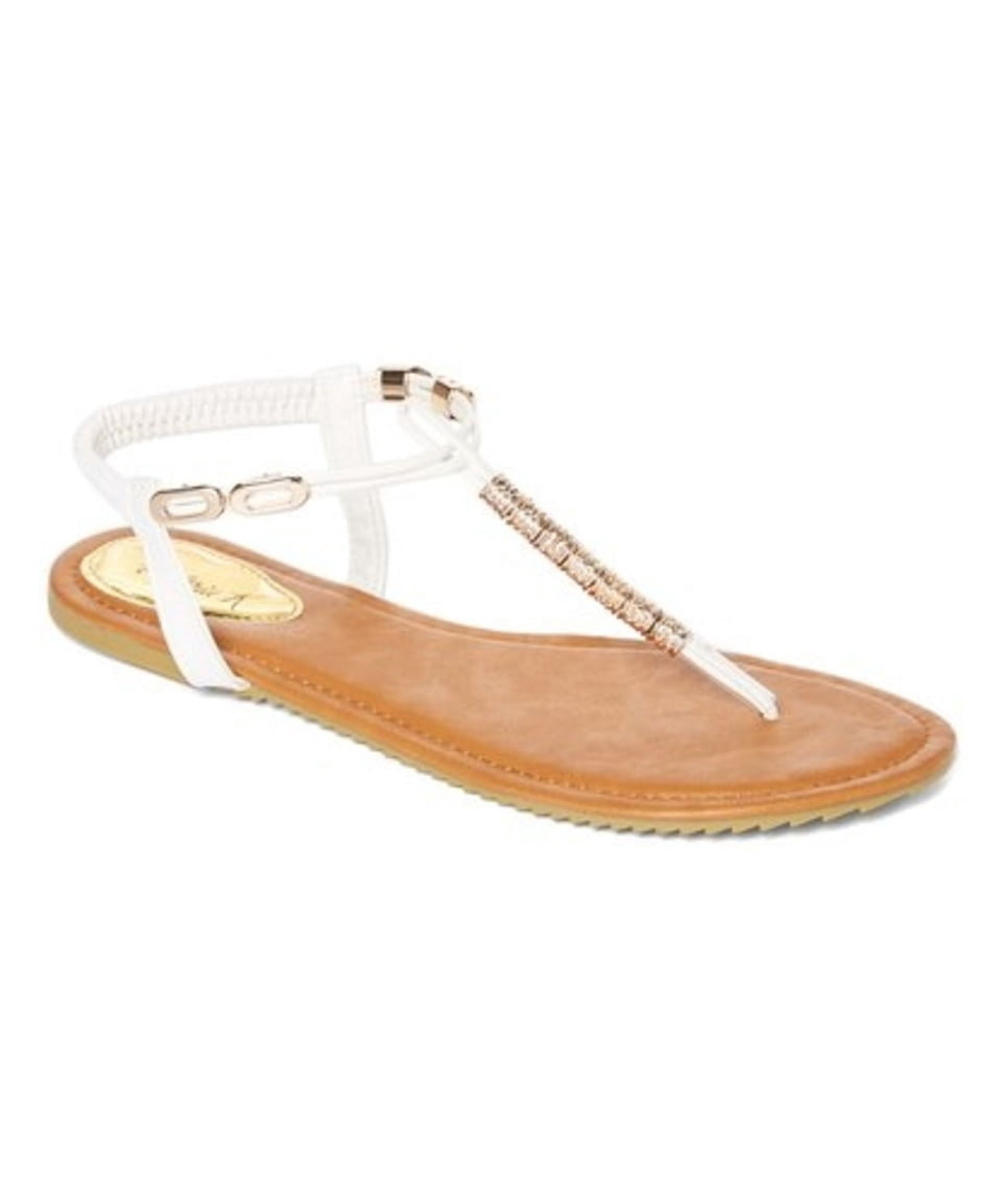 Victoria K Fashionable Gold Beads Thong Sandal with Comfort Rubber Sole ...