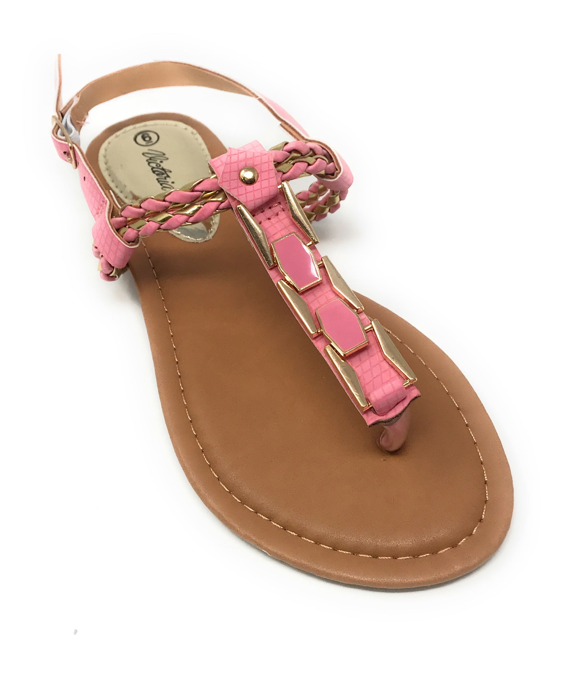 Victoria K Rectangular Studded Sandals (Women) - Walmart.com