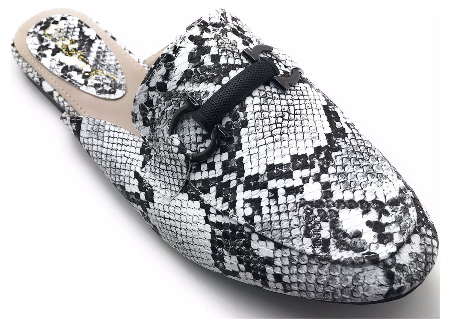 Victoria K Snake Skin Slip On Mules - Trendy & Chic - Walmart.com