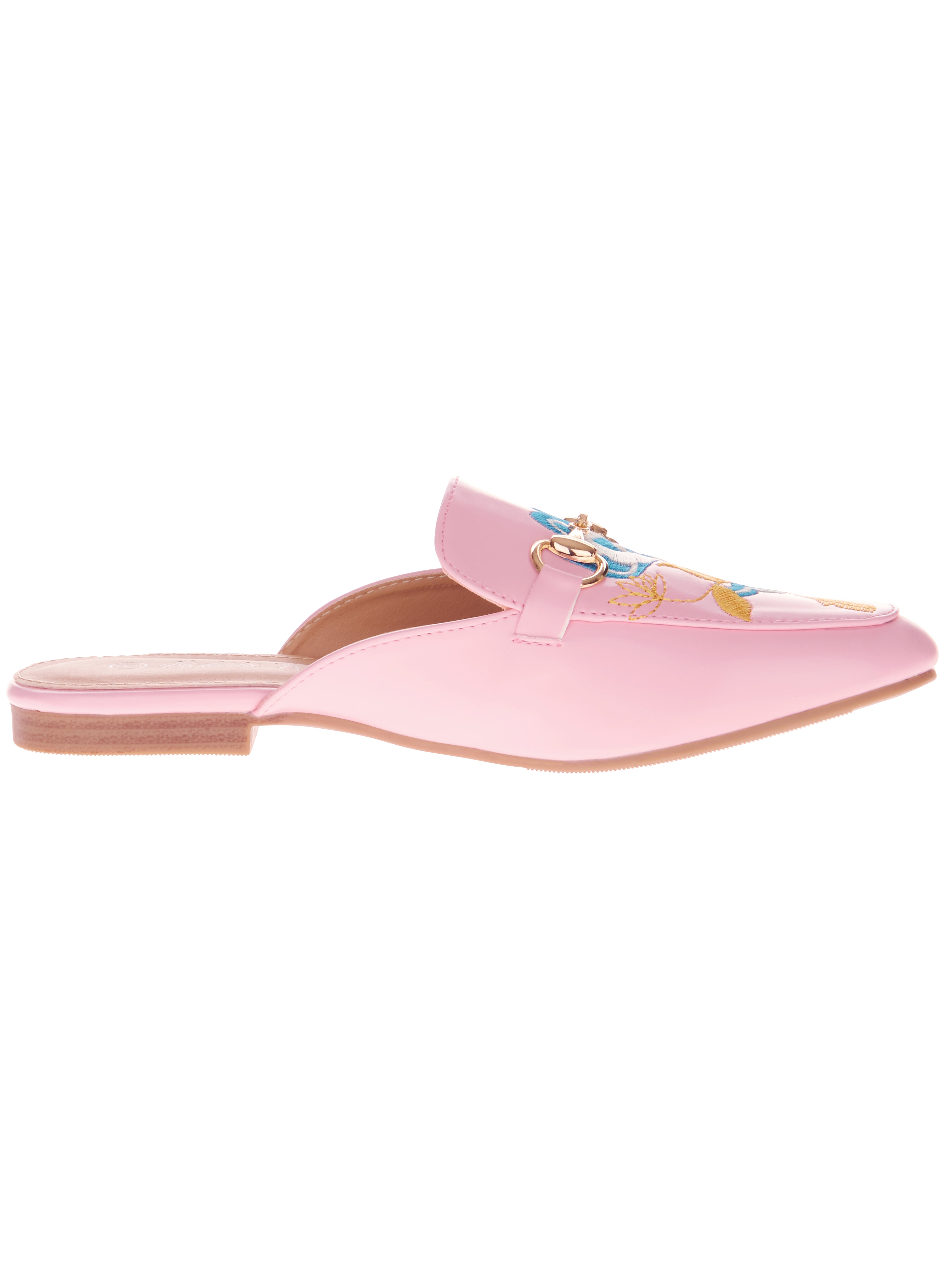 Victoria K Women's Embroidered Flower Mules - Walmart.com