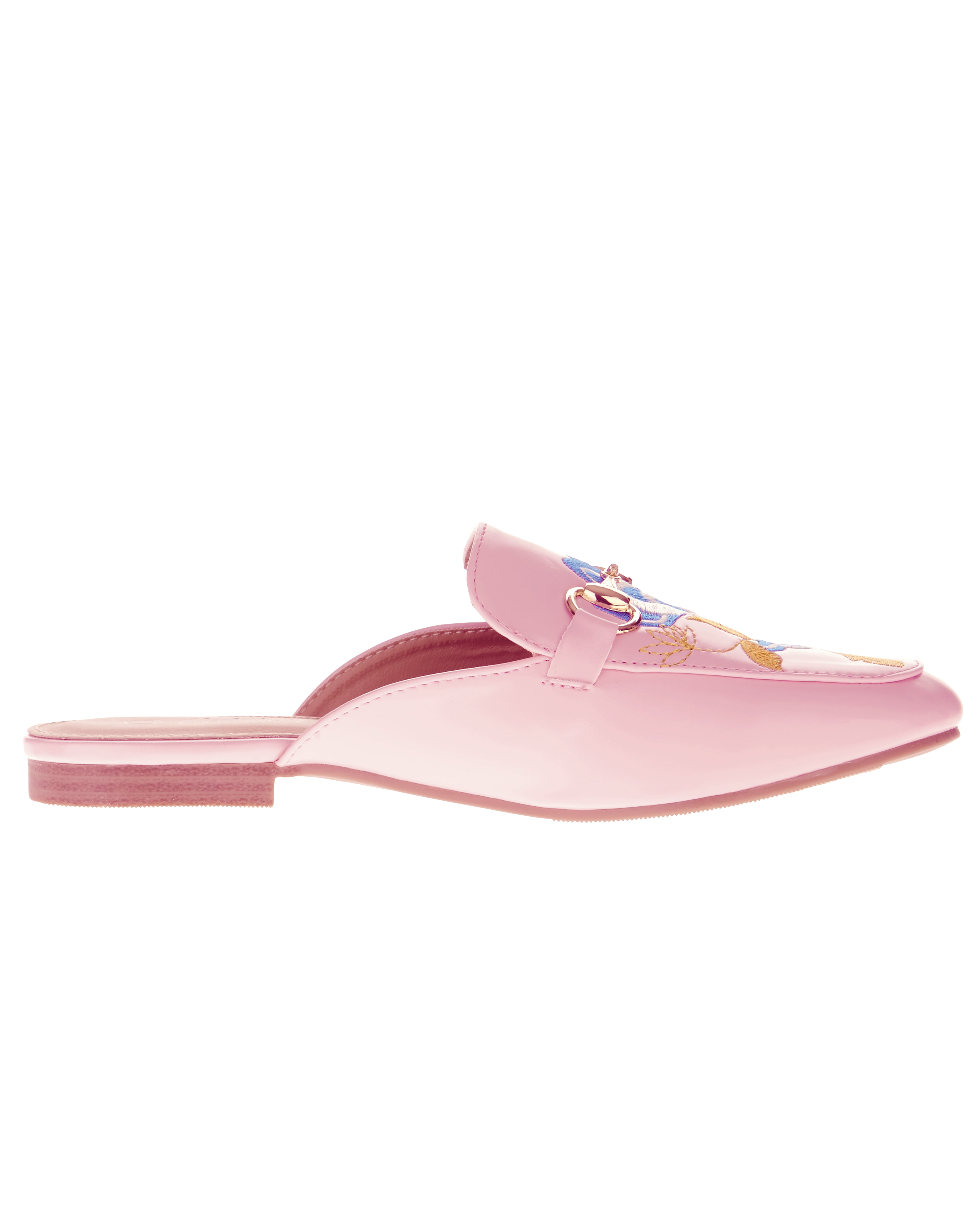 Victoria K Embroidered Flower Mules - Comfortable Slip-Ons - Walmart.com