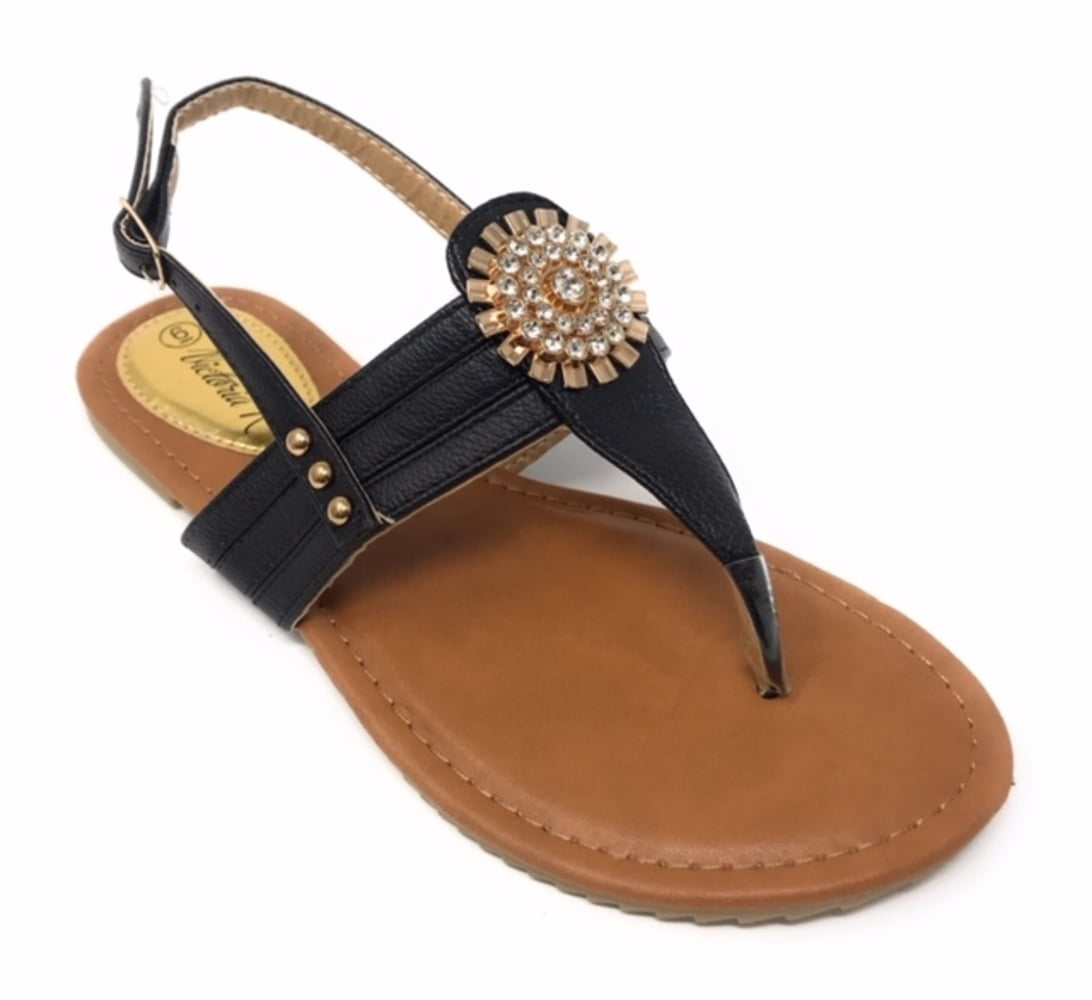 Victoria K Women's Gold Medallion Sandals - Walmart.com