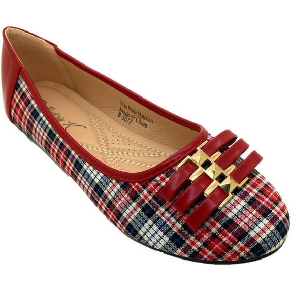 Victoria K Women's Ruffle With Gold Studs Ballerina Flats - Walmart.com
