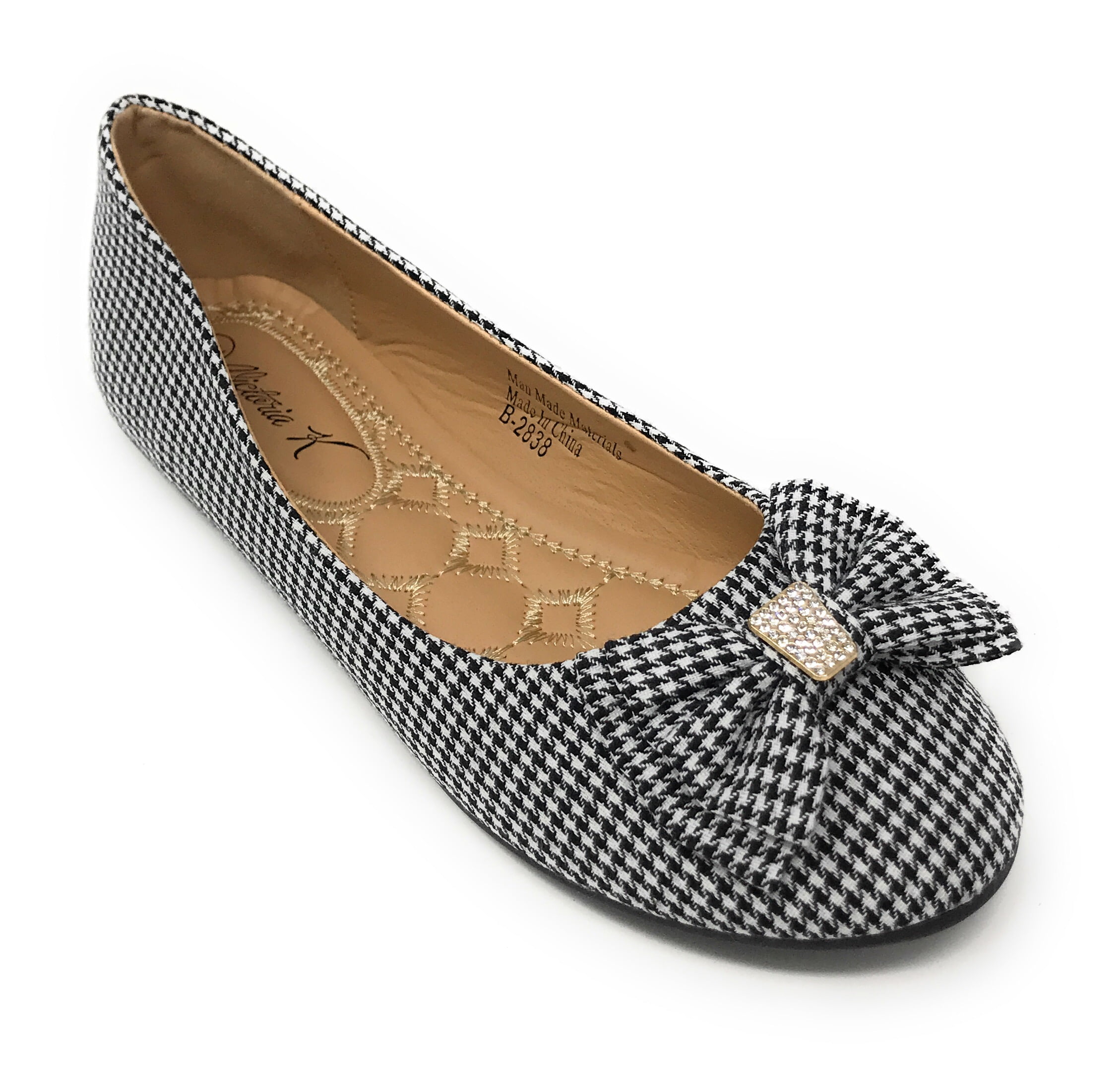 Victoria K Women's Ruffle With Gold Studs Ballerina Flats - Walmart.com