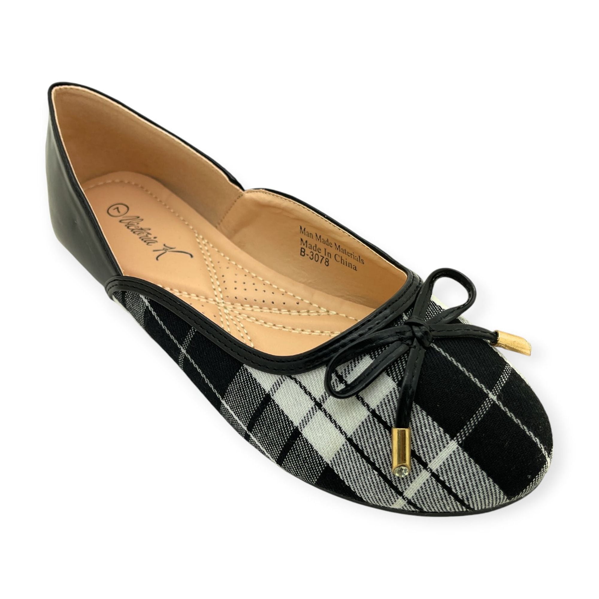 Victoria K Women's Ruffle With Gold Studs Ballerina Flats - Walmart.com