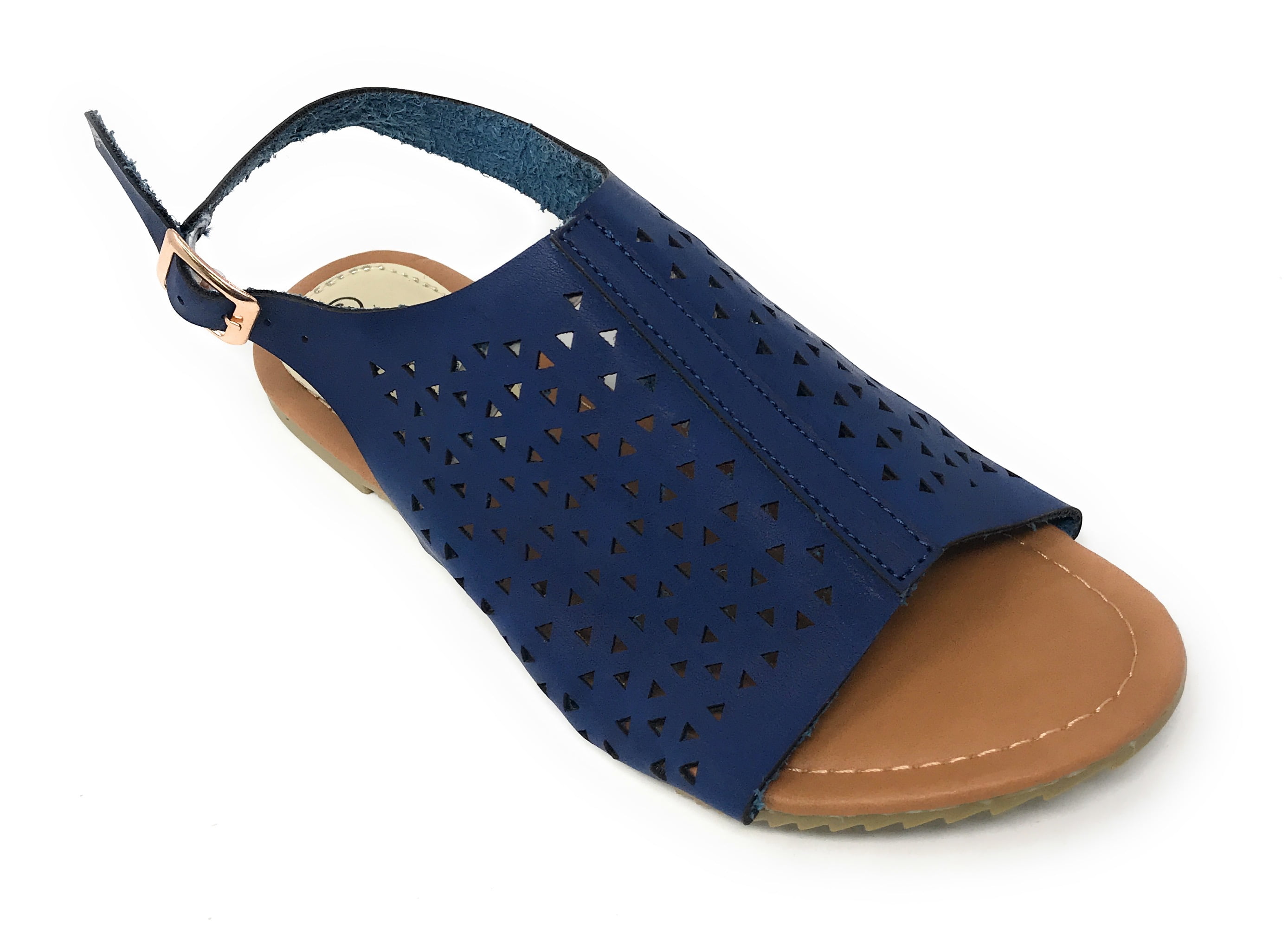 Victoria K Women's Triangle Pattern Laser Cutout Sandals - Walmart.com