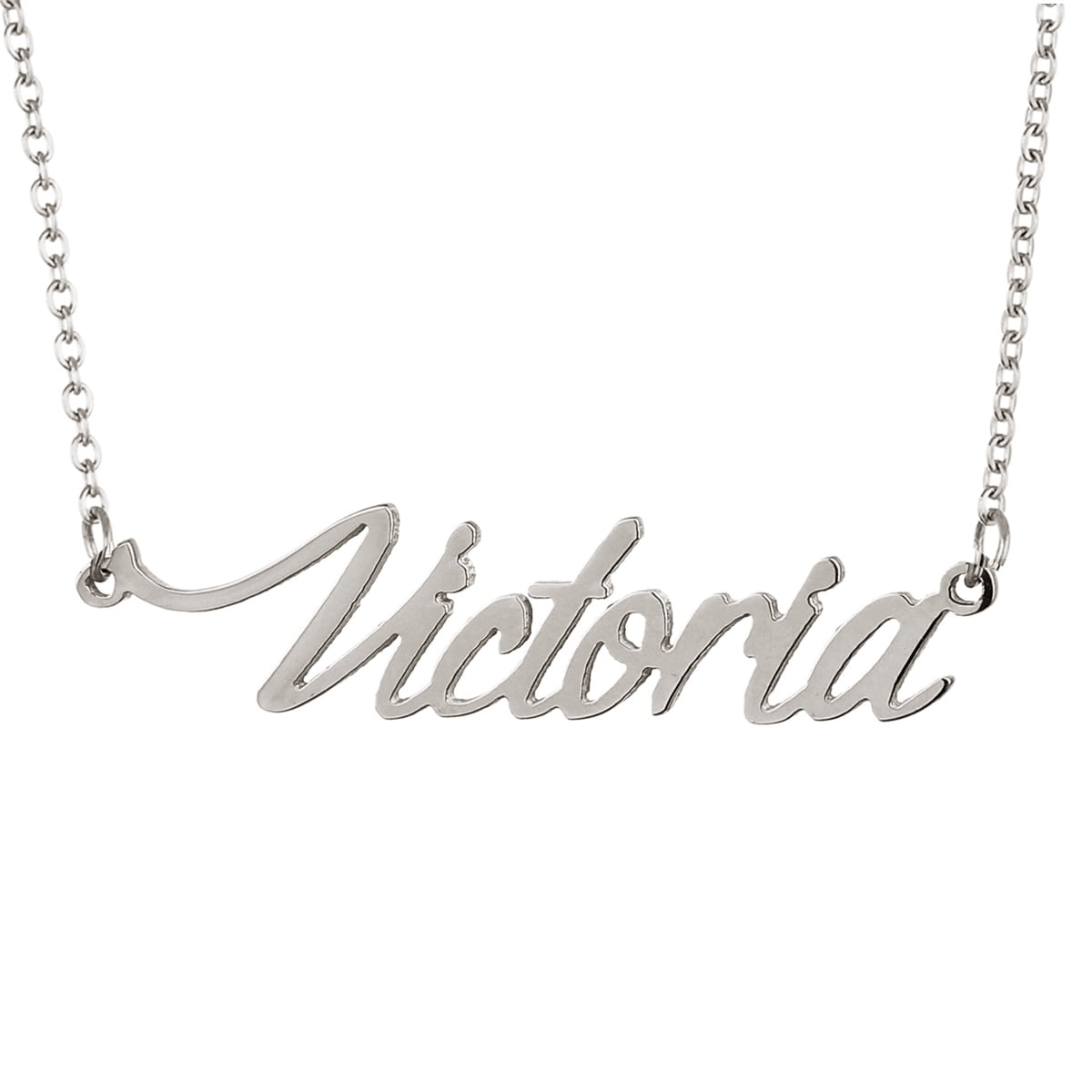 Victoria Personalized Custom Pendant Name Necklace, Stainless Steel ...