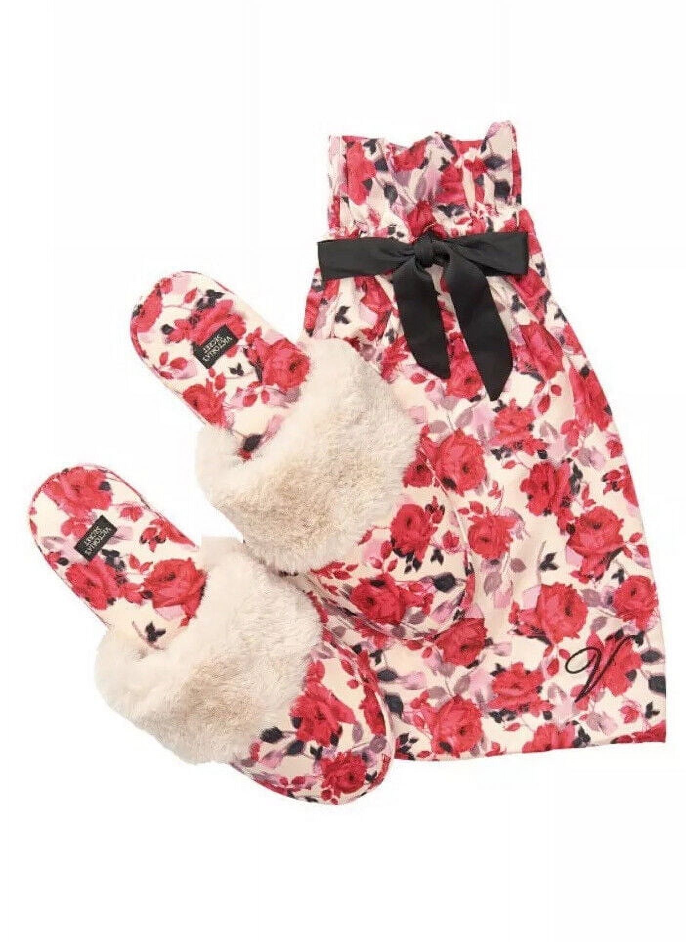 Victoria's Secret Champagne Pink Rose Signature Satin Slippers Small (5 ...