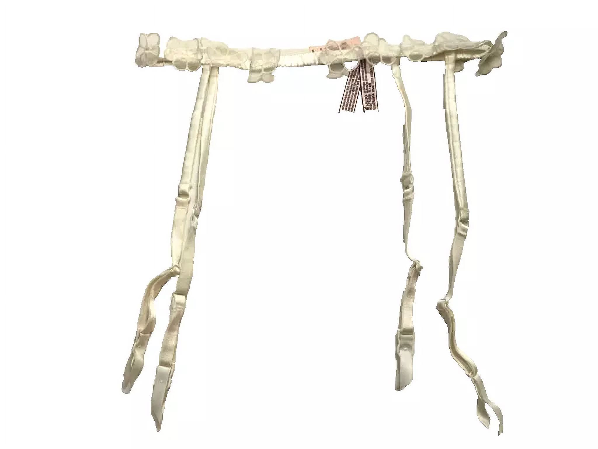 Victoria's Secret Cream White Sheer Floral Bridal Garter Belt Size M/L ...