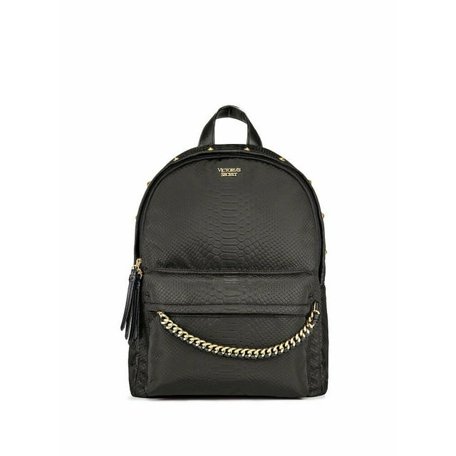 Victoria's Secret Nylon Python Stud City Backpack Black Python Studs New - Walmart.com