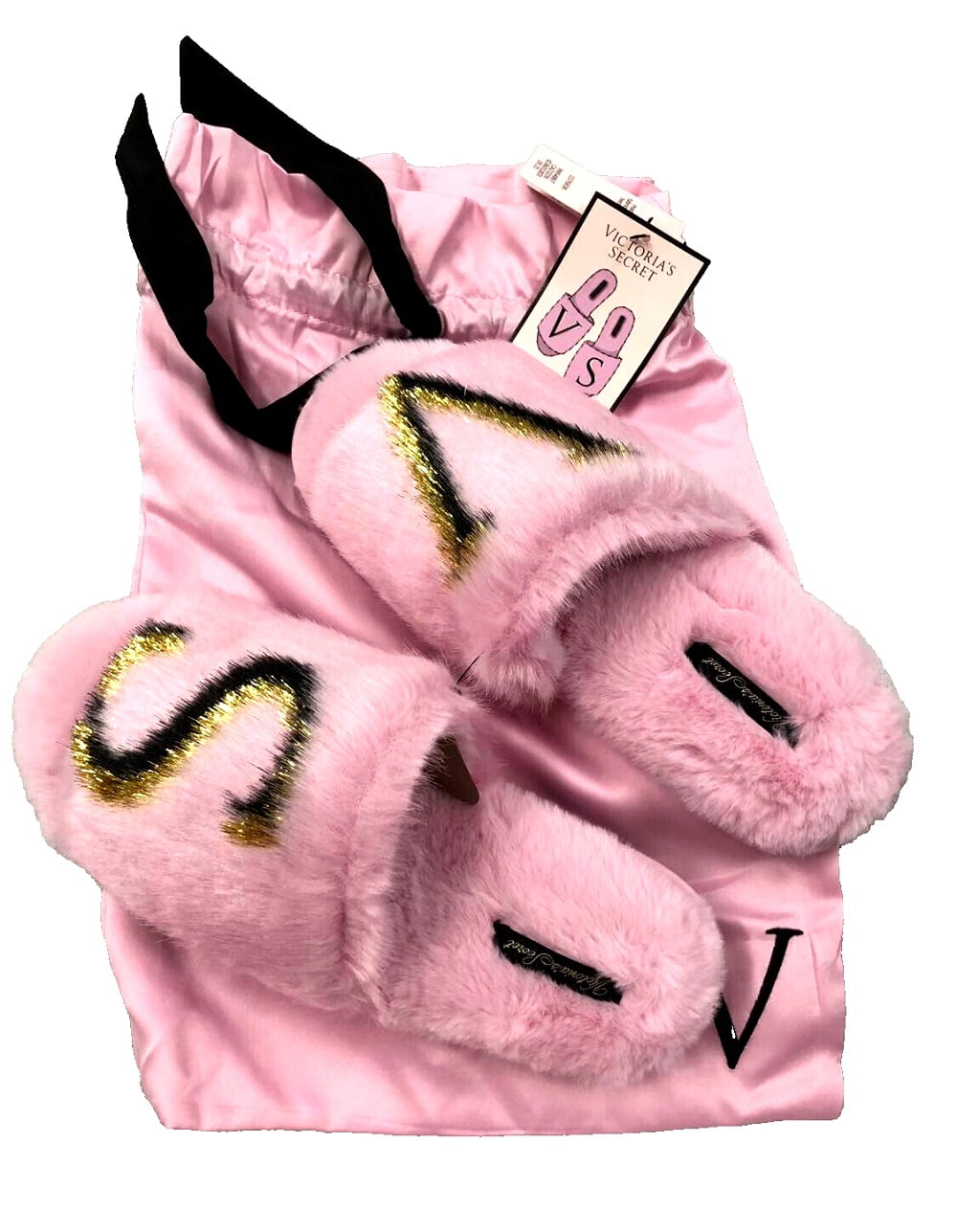 Victoria's Secret Women's House Slipper, Open Toe, Faux Fur, Pink, Size ...