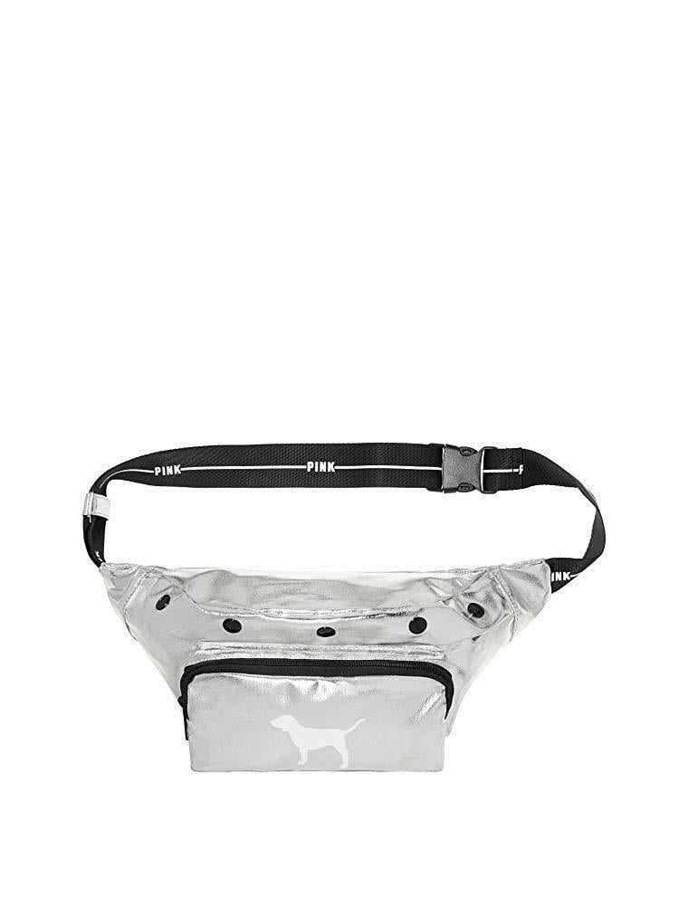 Victoria's Secret Pink Oversized Snap Belt Bag Silver Oversized NWT ...