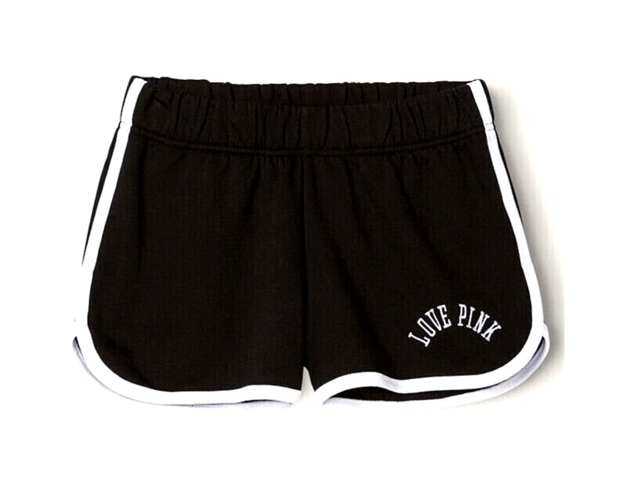 Victoria's Secret Pink Varsity Shorts Black Love Pink Logo Size Large ...