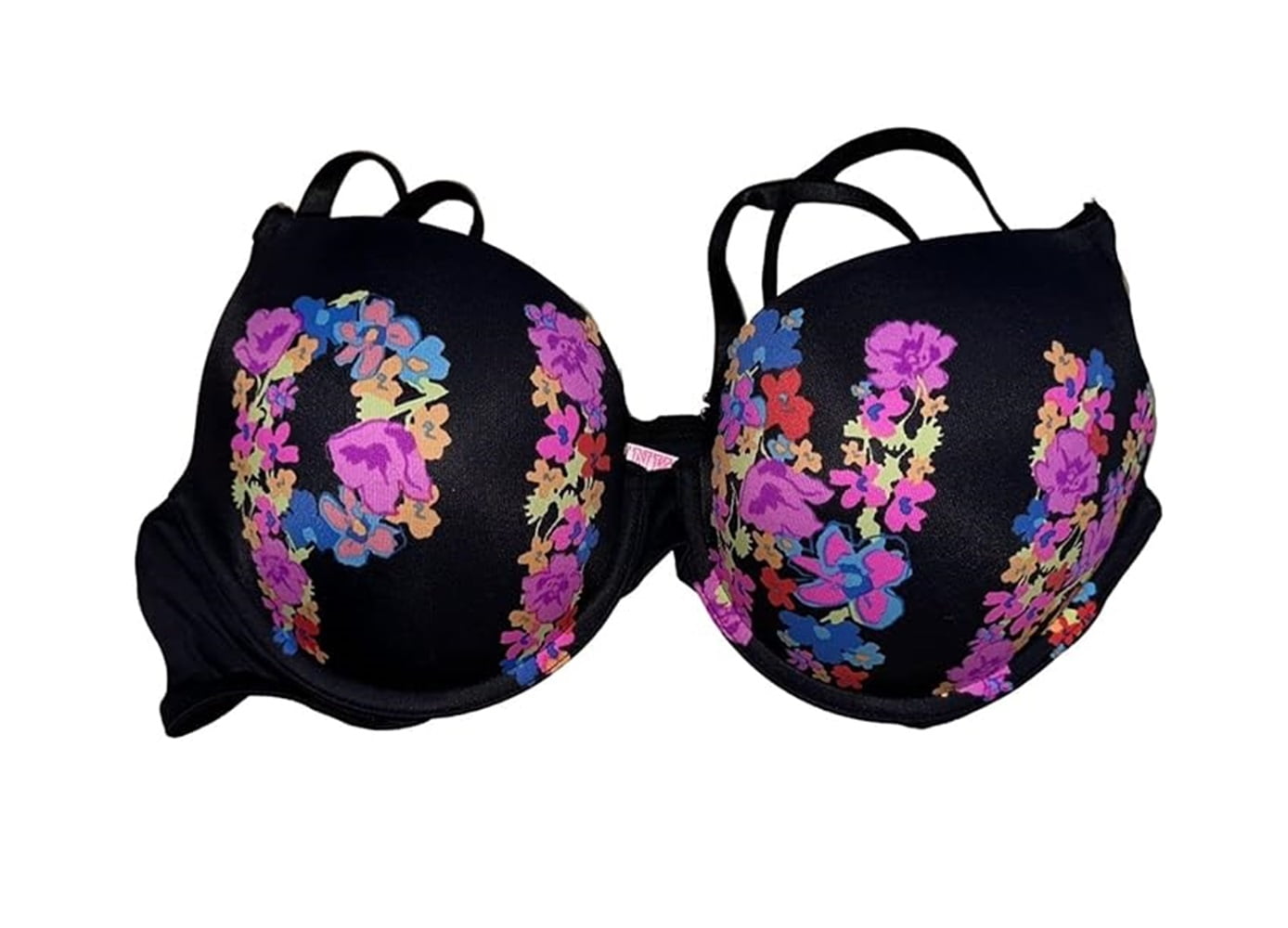 Victoria's Secret Pink Wear Everywhere Push-Up Bra Black Block Logo ...