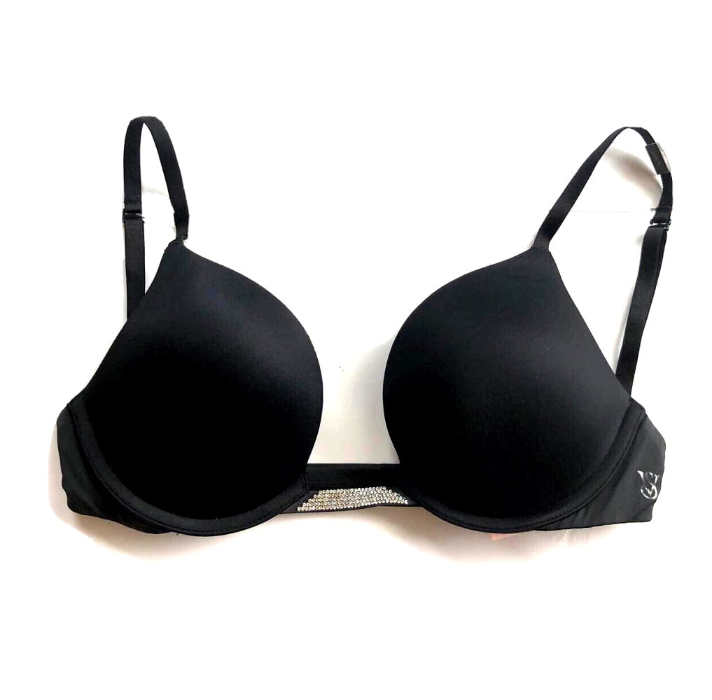 Victoria's Secret Shine Bare Plunge Convertible Push Up Bra Black Cup ...
