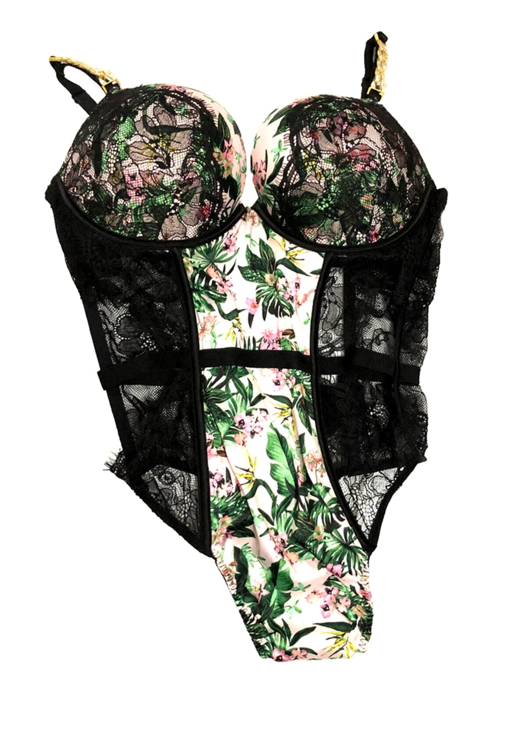 Victoria’s Secret Very Sexy Bombshell Add 2 Cups Bra Rhinestone Chain Light Pink Floral Teddy ...