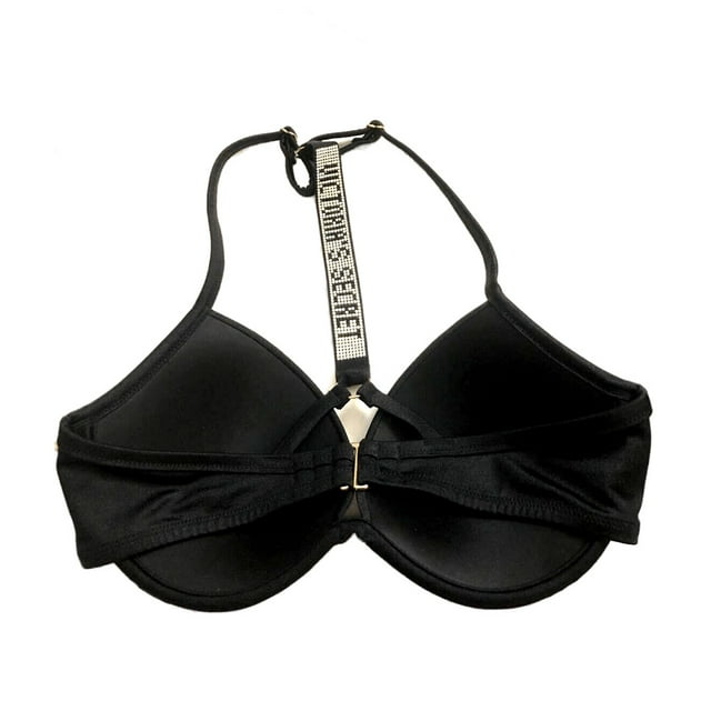 Victoria's Secret Women's Full Coverage Push-Up Bikini Top Black ...