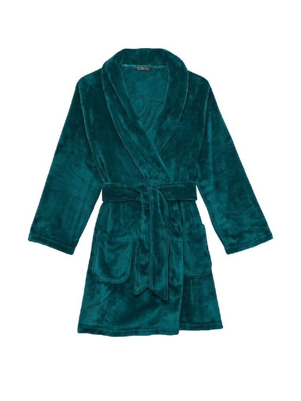 Victoria's Secret Women's Plush Cozy Short Robe with Embossed Logo ...