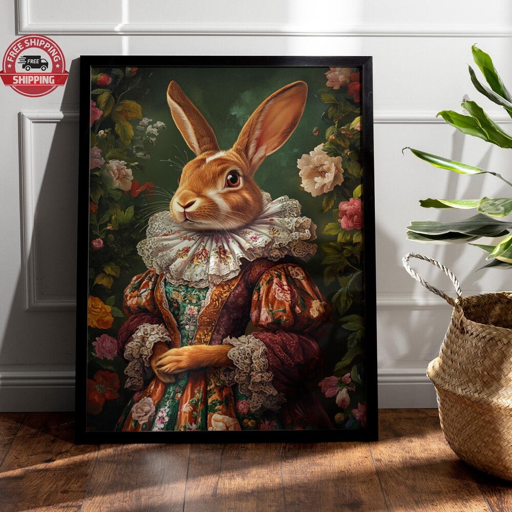 Victorian Animal Portrait, Dressed Animal Prints, Royal Rabbit Poster ...