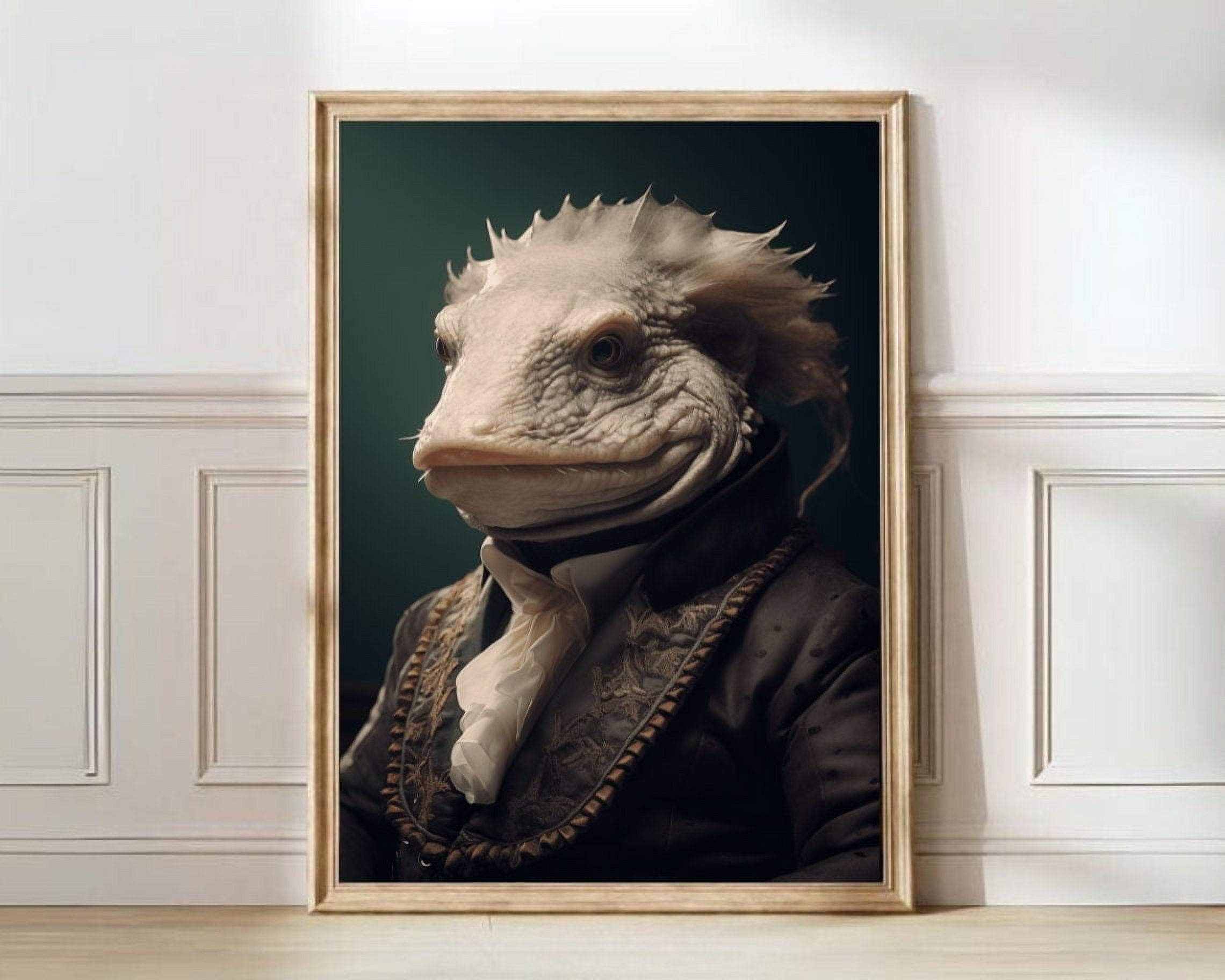 Victorian Axolotl Print Axolotl Poster Vintage Animal Portrait Axolotl ...