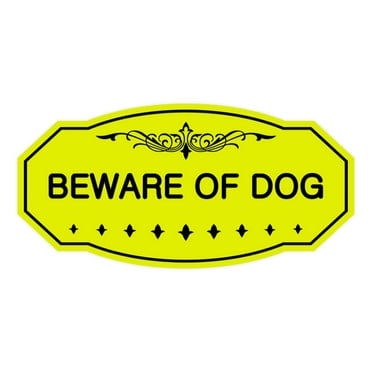 Classic Framed Beware of Dog Sign (Black / Silver) - Small - Walmart.com