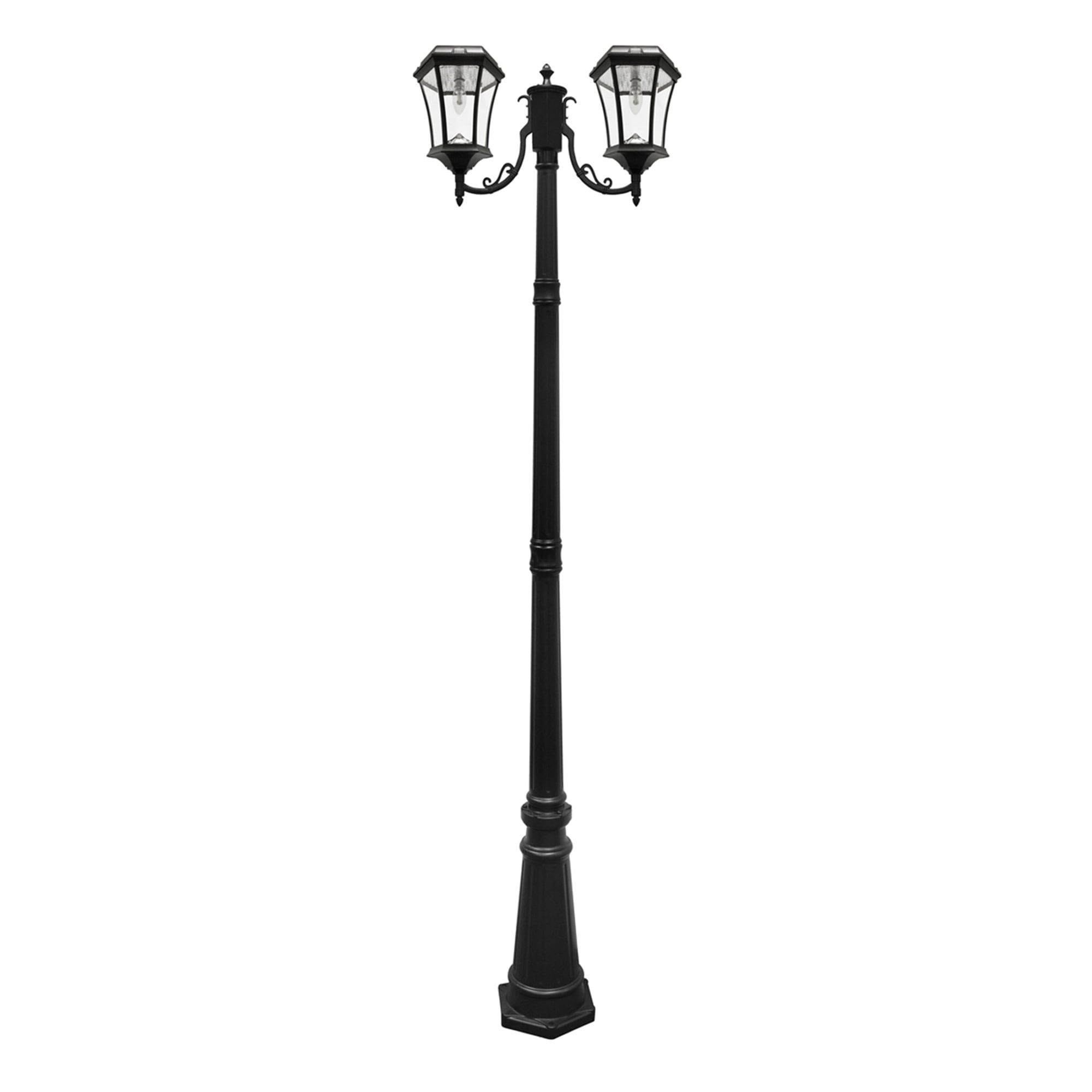 GAMA Sonic Outdoor Solar Lamp Post Light Kit, Double Black Cast ...