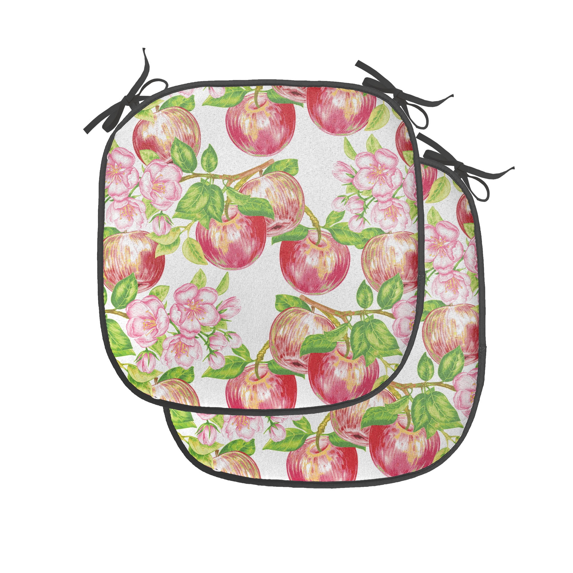Victorian Chair Seating Cushion Set of 2, Apple Tree in Summer Time ...